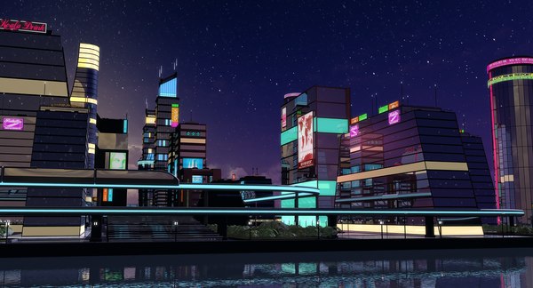 3D city night model - TurboSquid 1255631