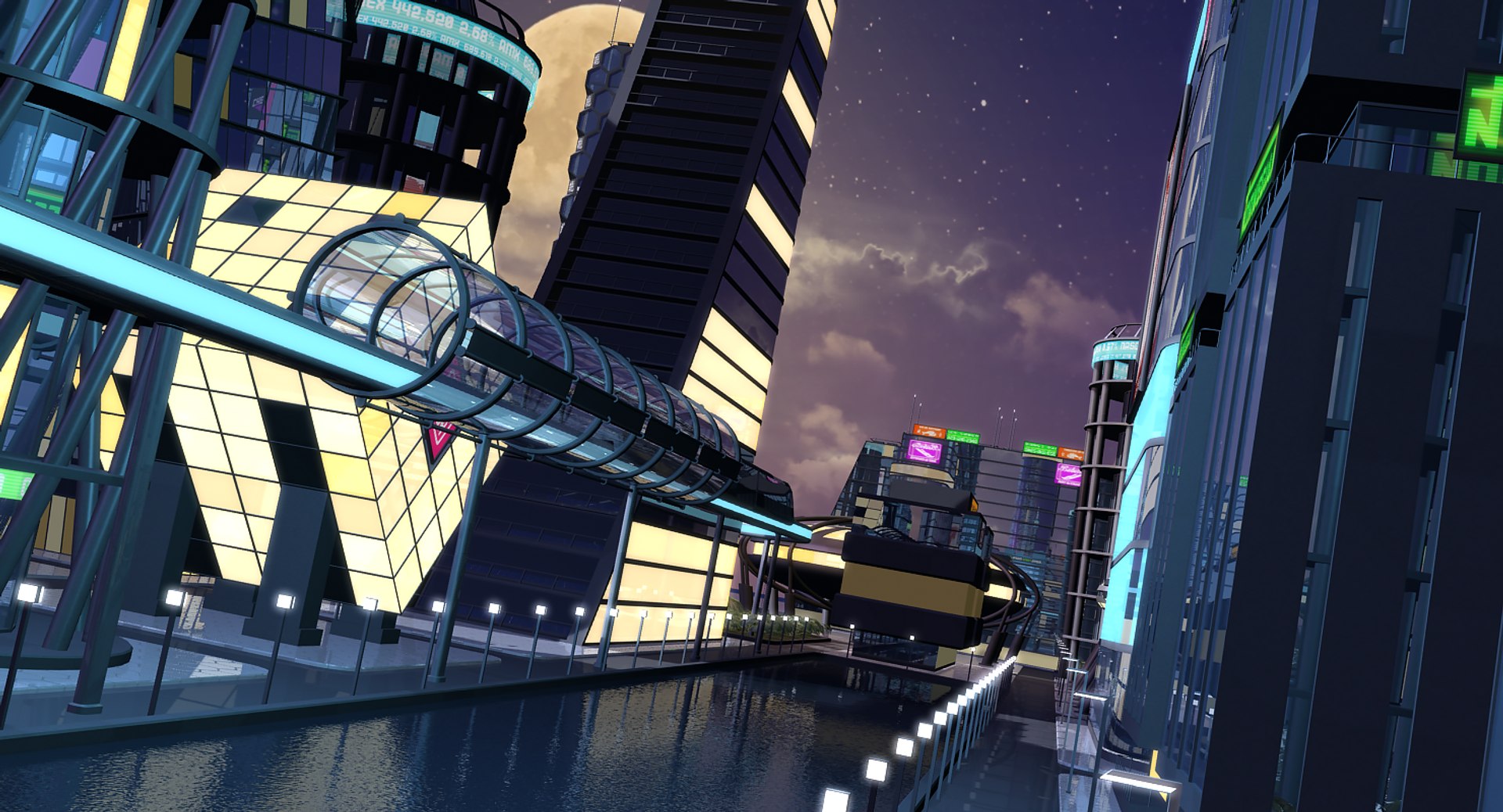 3D city night model - TurboSquid 1255631