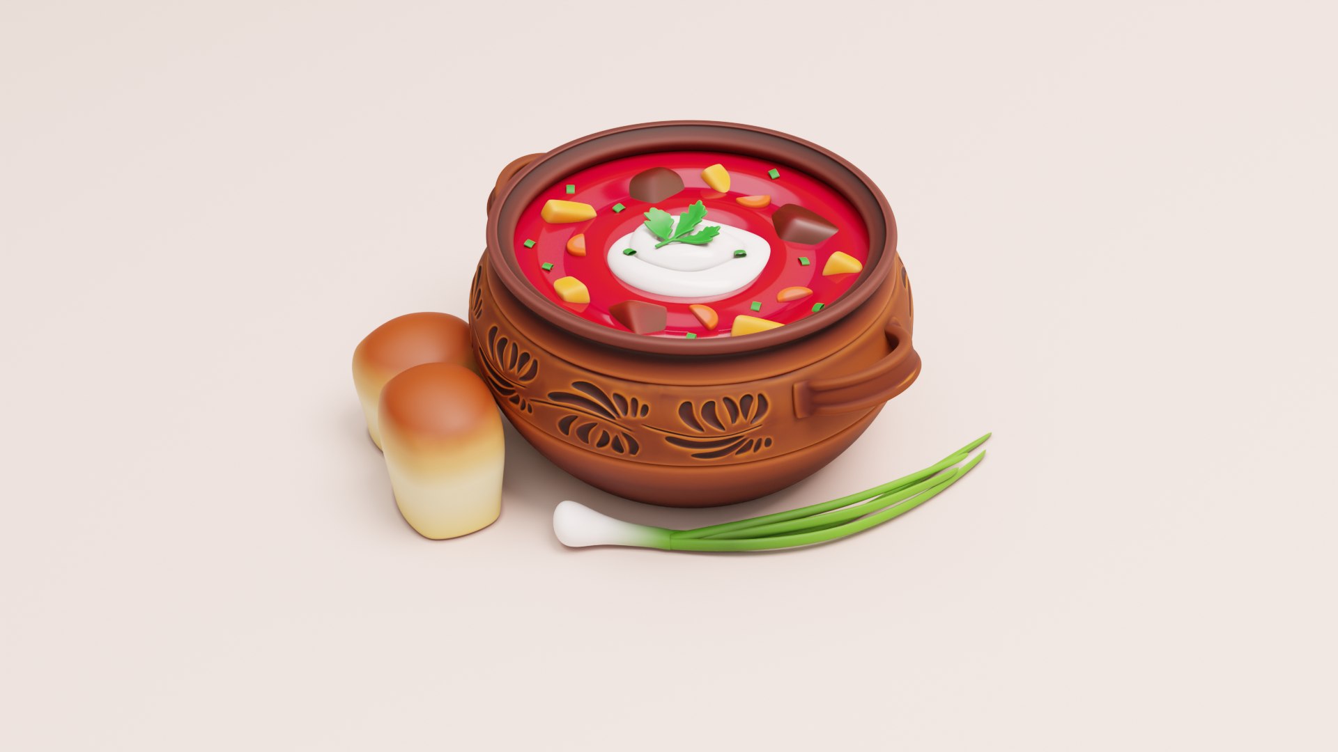 Stylized Ukraine Borsch 3D Model - TurboSquid 2305708