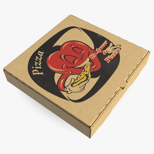 modelo 3d Caja de pizza con diseño de tomate de dibujos animados - TurboSquid 2389489