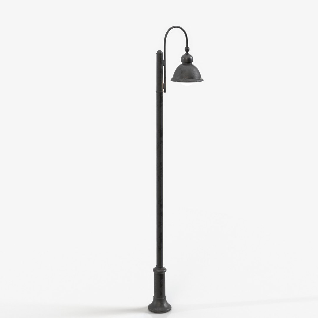 Floor Mounted Metal Street Light Pole PBR 3D Model - TurboSquid 2227602