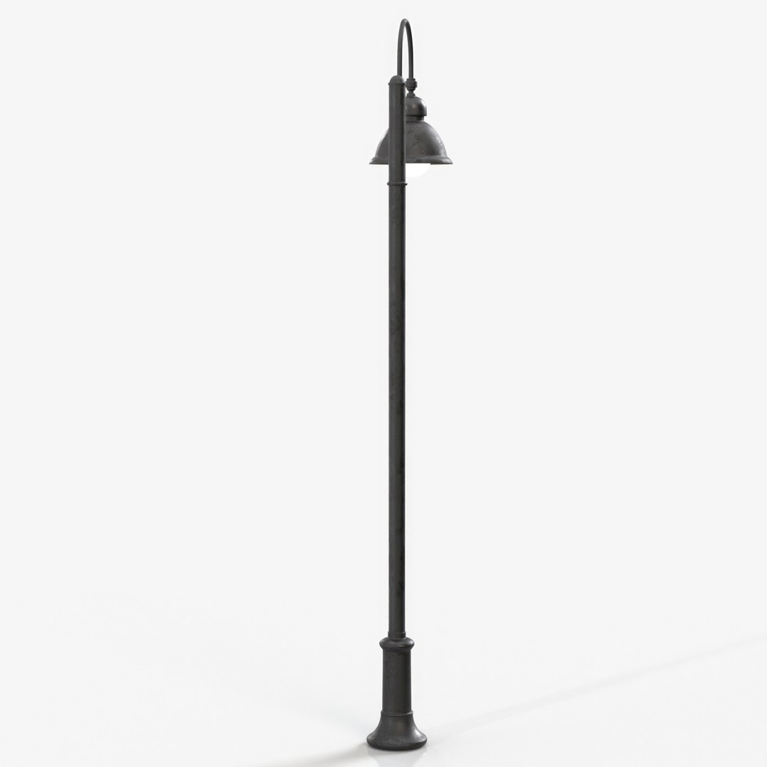 Floor Mounted Metal Street Light Pole PBR 3D Model - TurboSquid 2227602