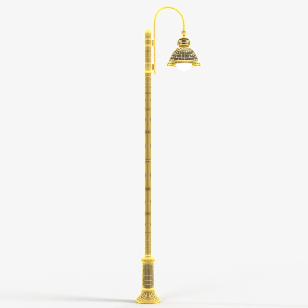 Floor Mounted Metal Street Light Pole PBR 3D Model - TurboSquid 2227602