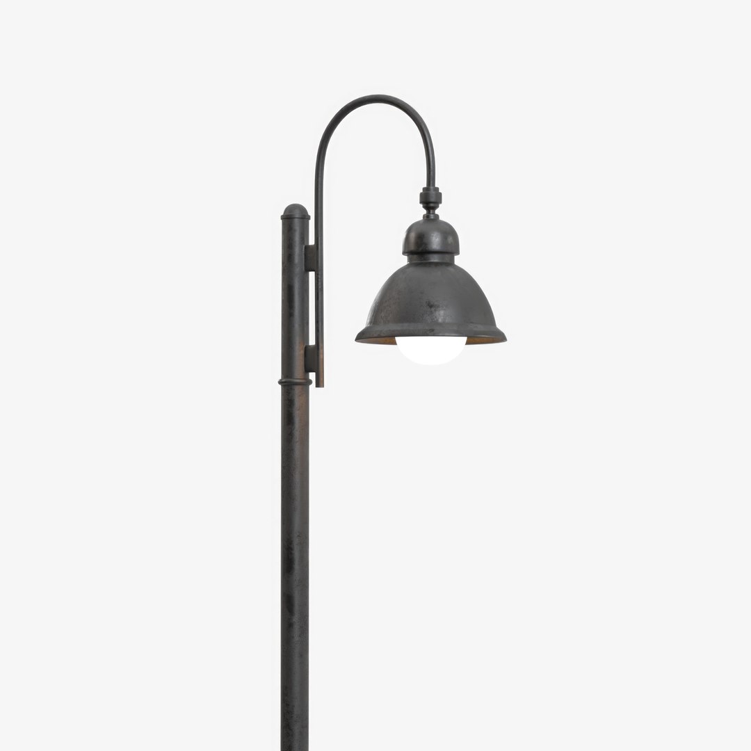 Floor Mounted Metal Street Light Pole PBR 3D Model - TurboSquid 2227602