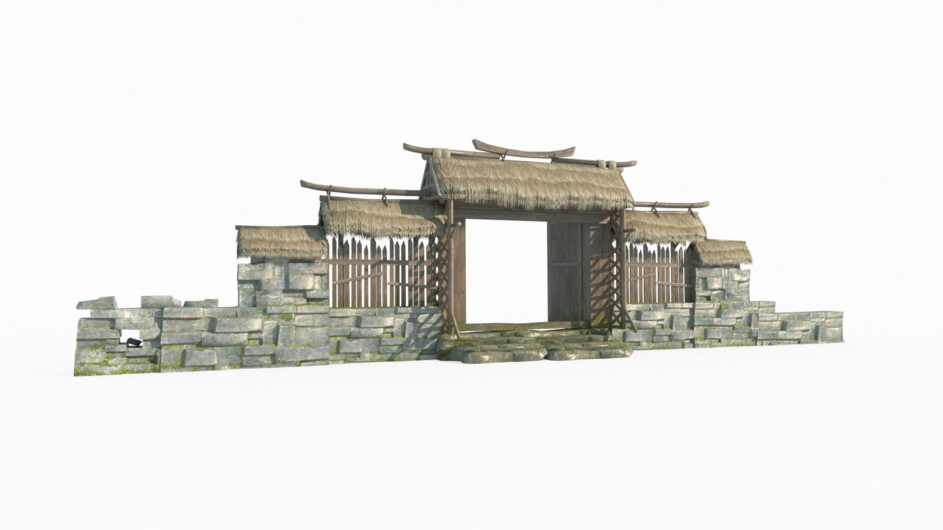 Asian Ancient Architecture Rural Gate 3D Model - TurboSquid 2105944