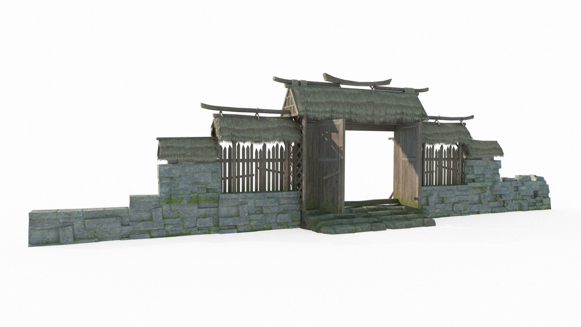 Asian Ancient Architecture Rural Gate 3D Model - TurboSquid 2105944