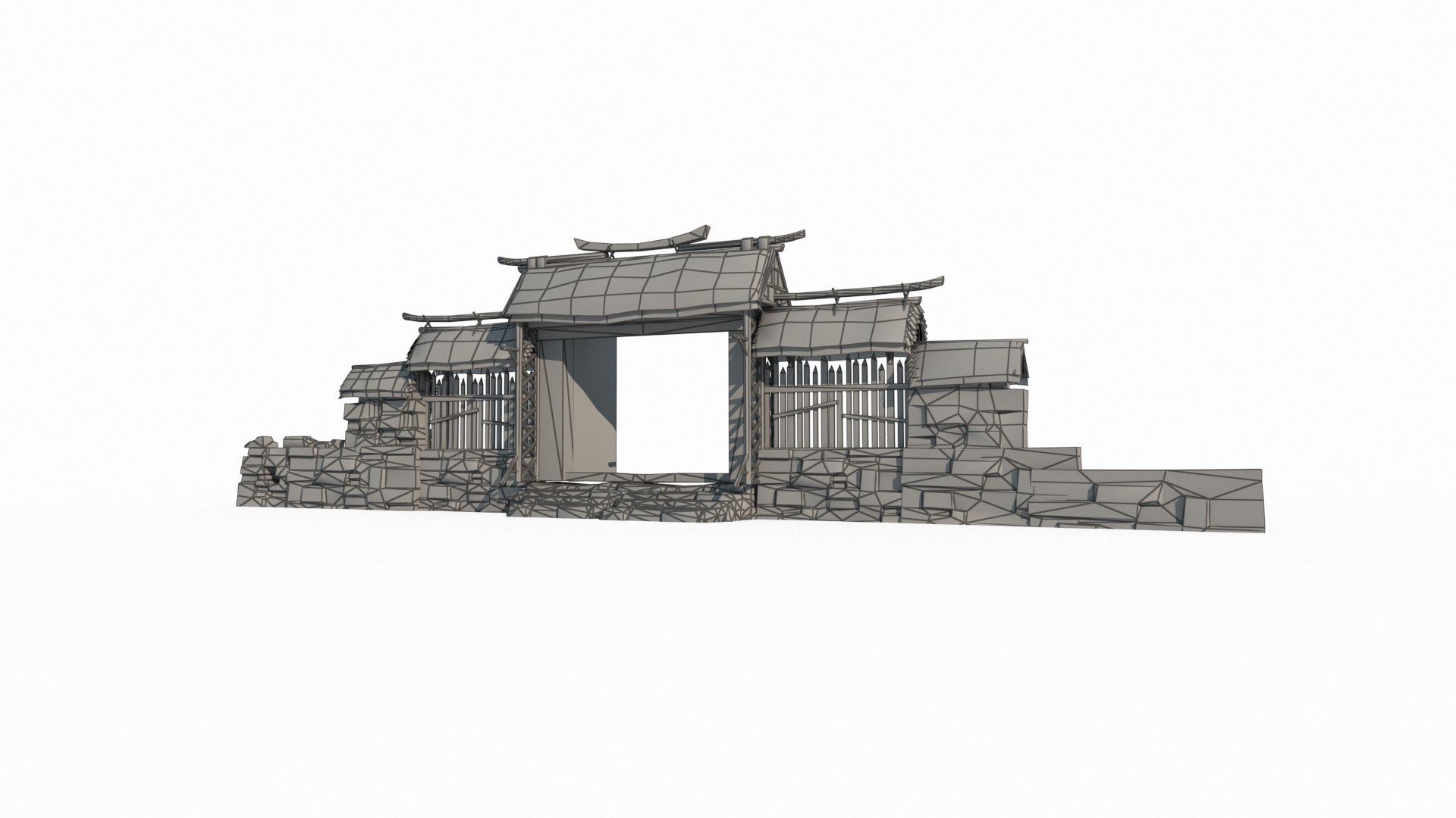 Asian Ancient Architecture Rural Gate 3D Model - TurboSquid 2105944