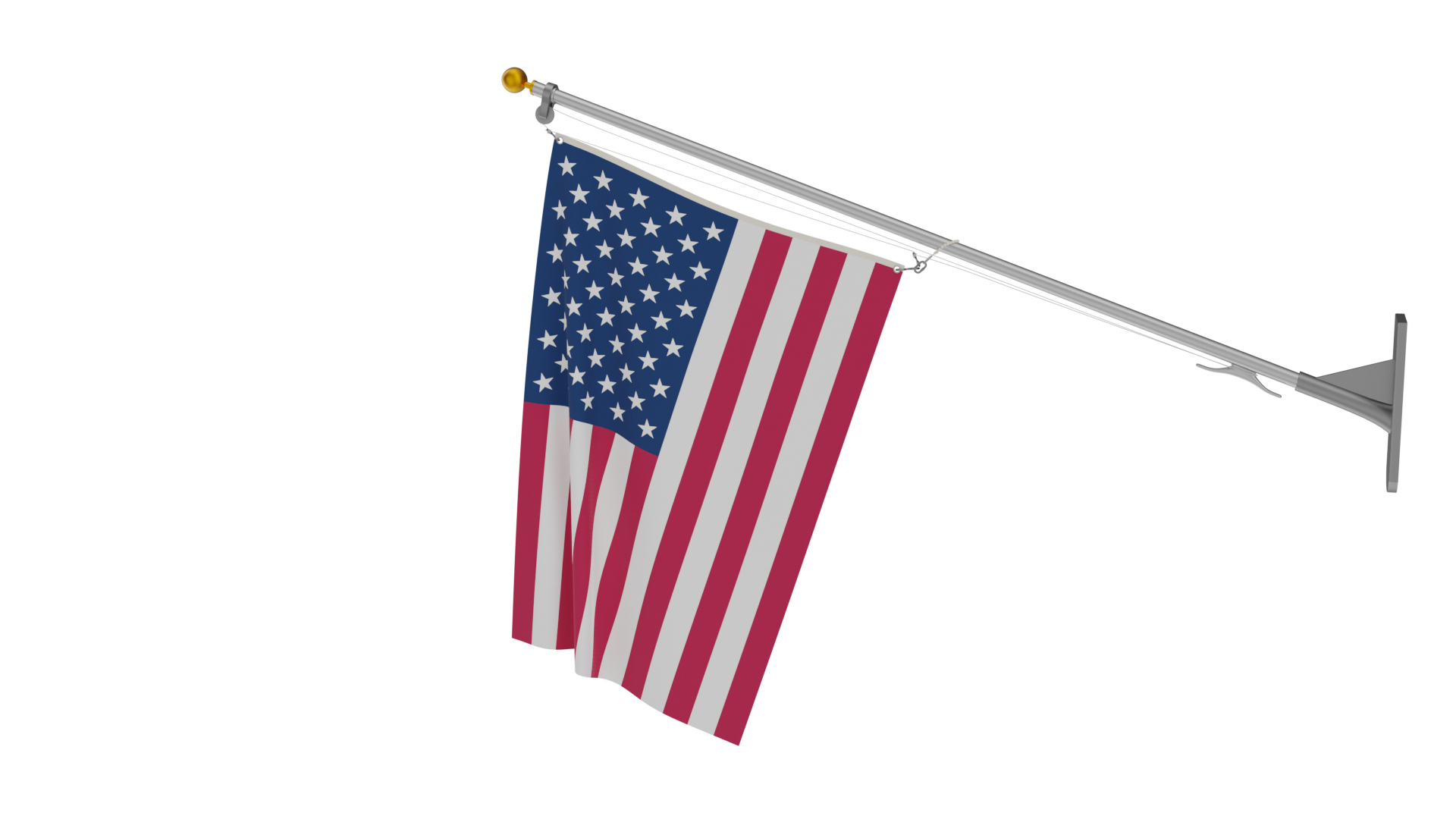 Wall Flag USA T2 3D Model - TurboSquid 2219217