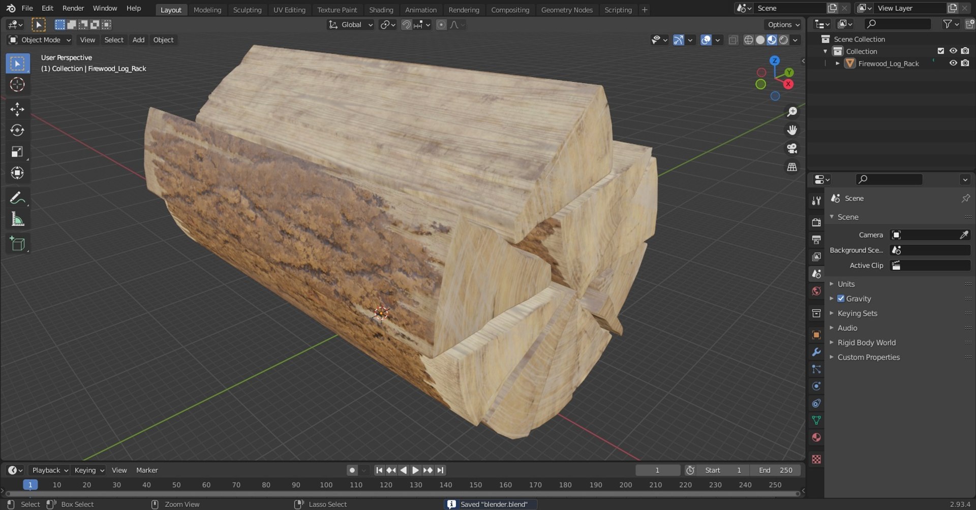 3D Firewood Log Rack Model - TurboSquid 1808618