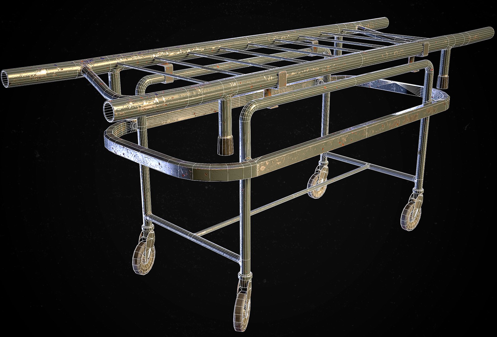 3D Old Hospital Stretcher - TurboSquid 2008272