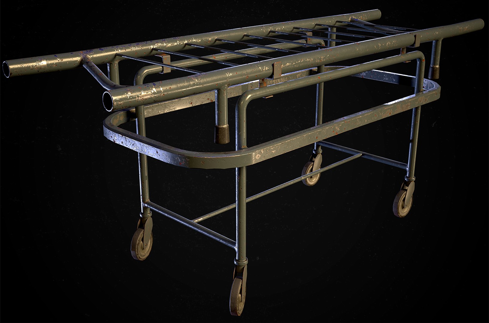 3D Old Hospital Stretcher - TurboSquid 2008272