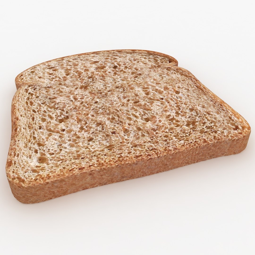 3d Model Bread Slice Bright