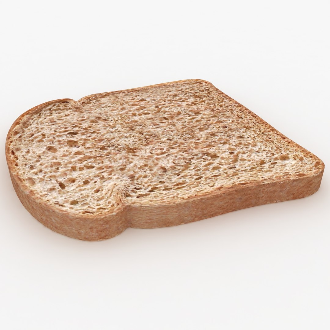 3d Model Bread Slice Bright