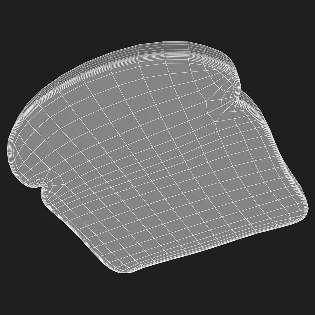 3d Model Bread Slice Bright