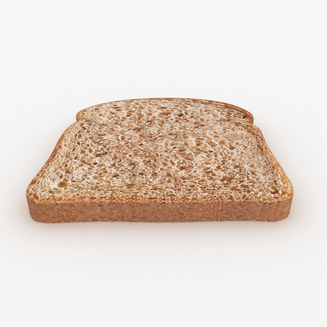 3d Model Bread Slice Bright