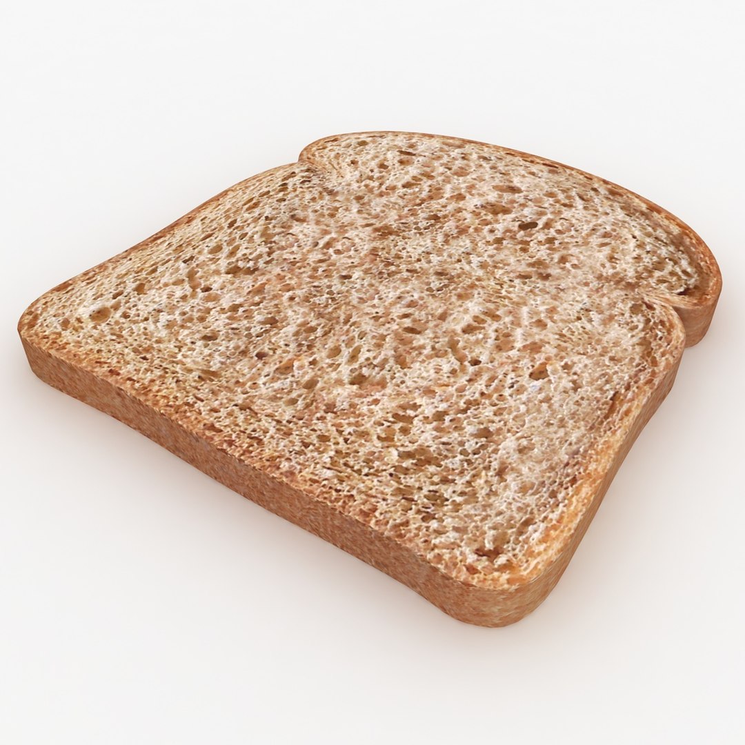 3d Model Bread Slice Bright