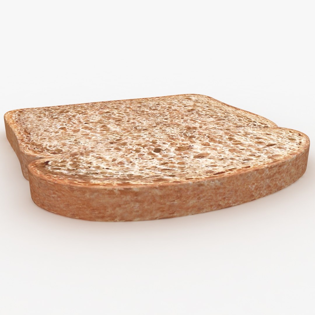 3d Model Bread Slice Bright