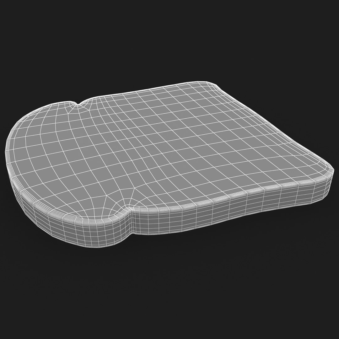 3d Model Bread Slice Bright