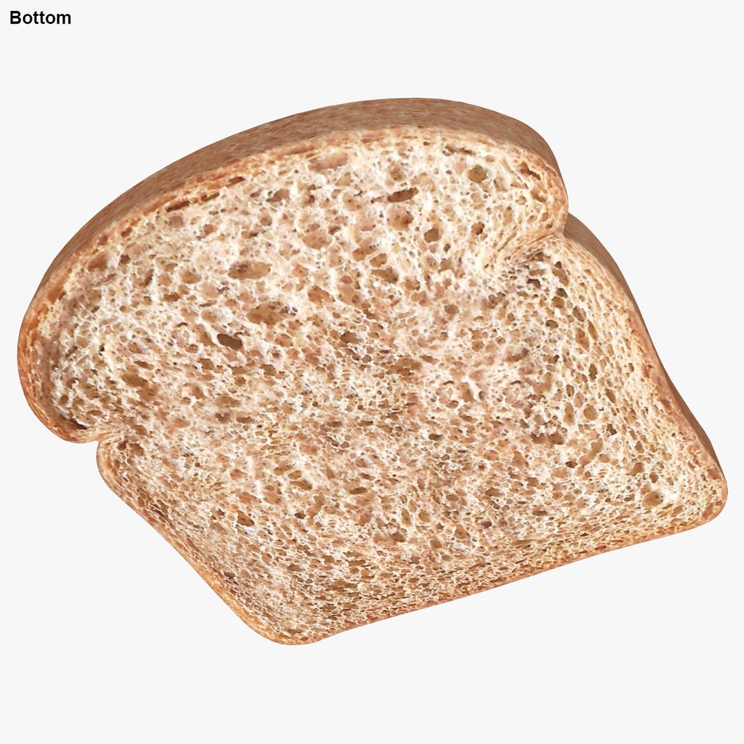 3d Model Bread Slice Bright