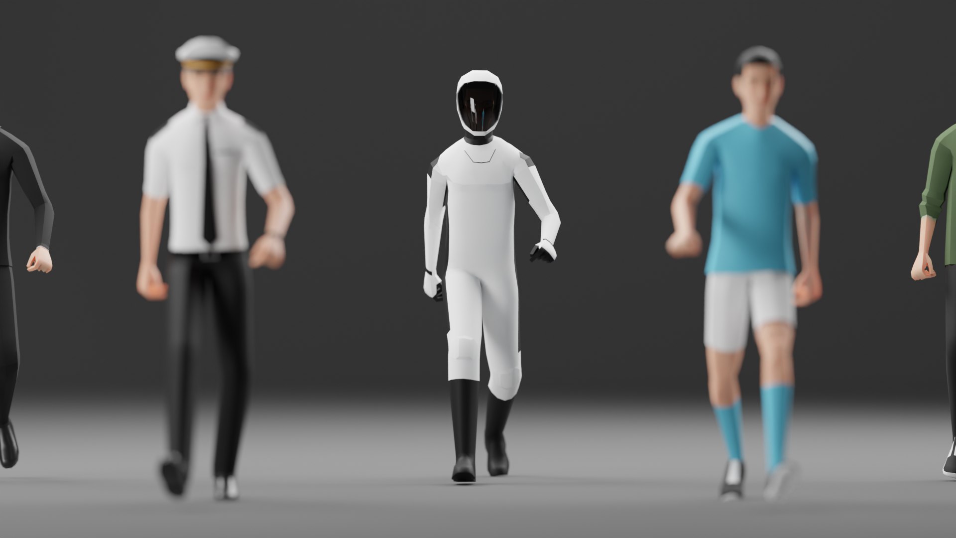 Male Pack 01 - Lowpoly - Rigged model - TurboSquid 2142000