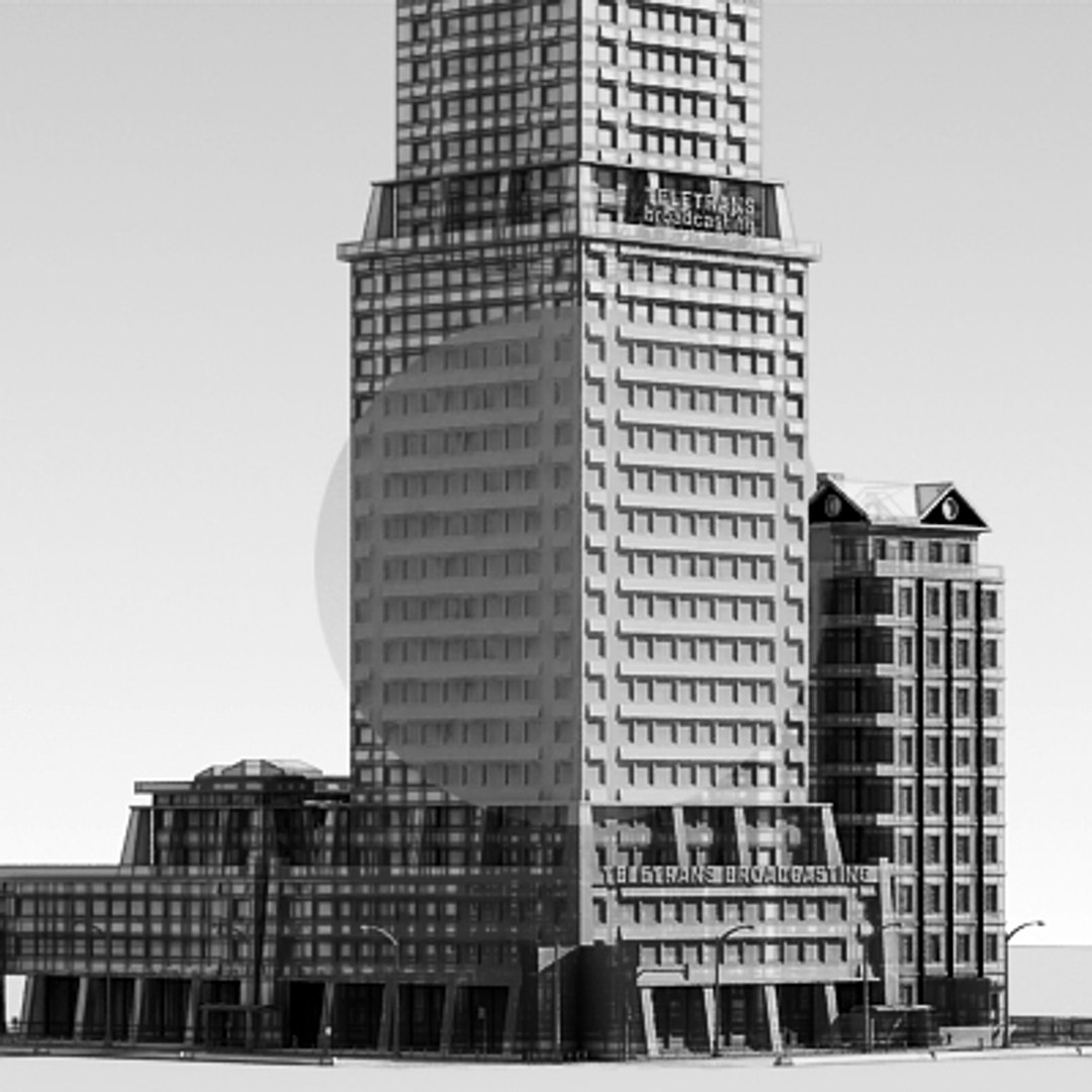 3d definition city block buildings model