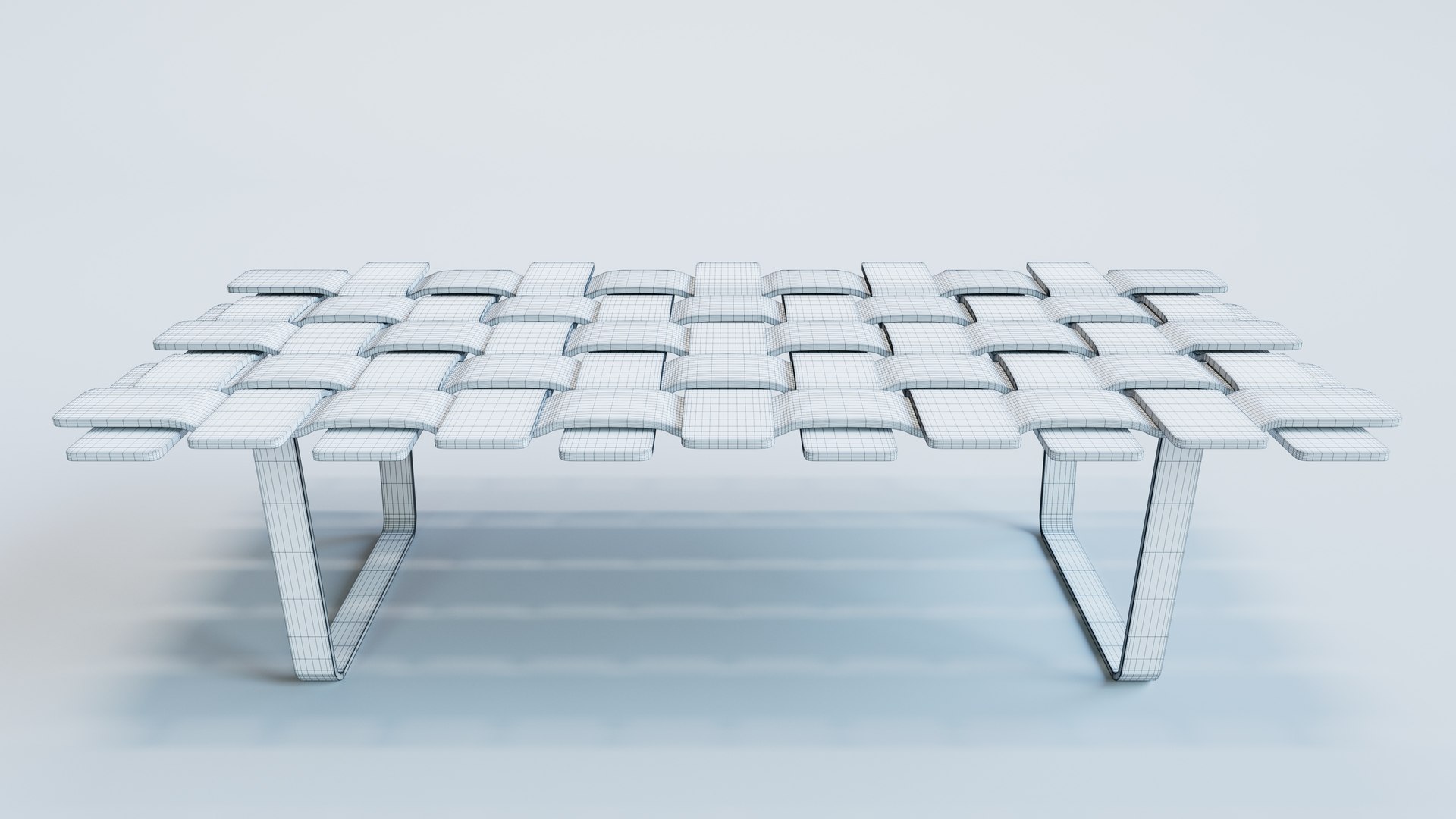 3D Walnut Grid Bench - TurboSquid 1967857