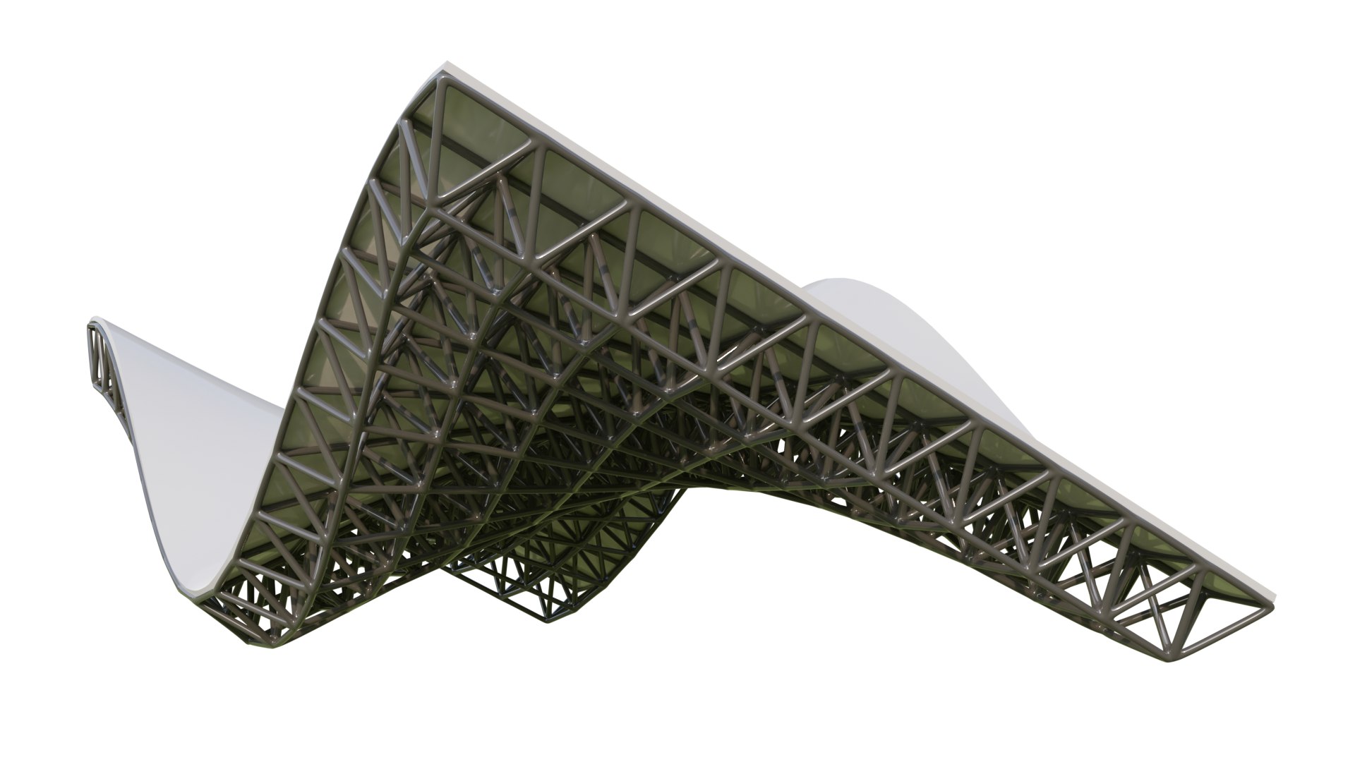 3D Model Wavy Space Truss System 01 - TurboSquid 2258863