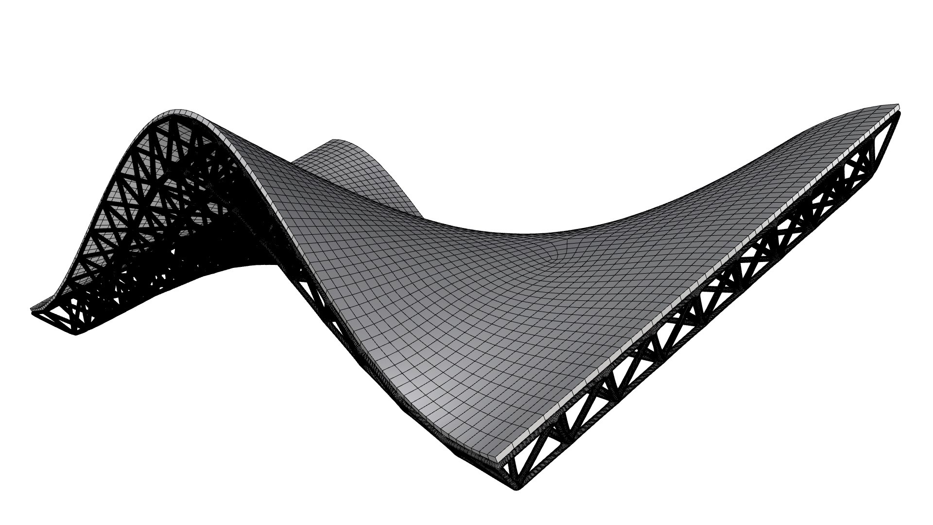 3D Model Wavy Space Truss System 01 - TurboSquid 2258863