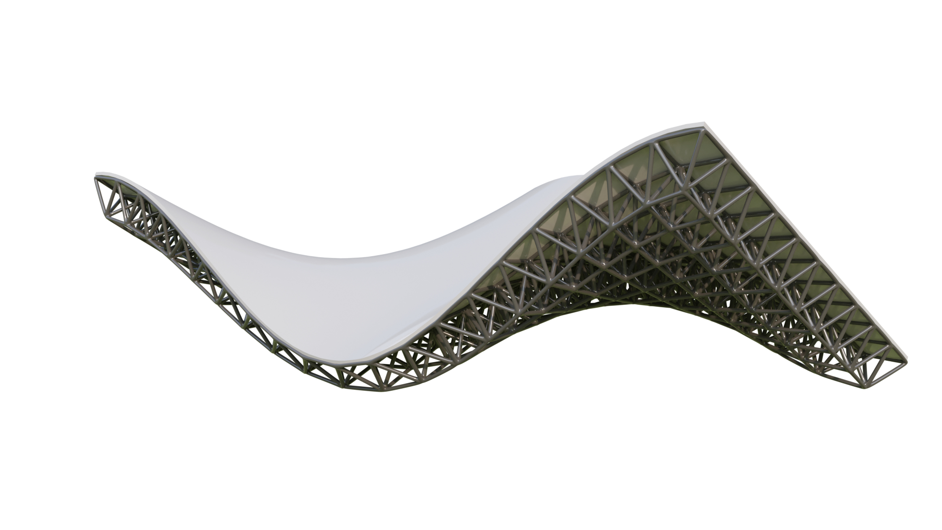 3D Model Wavy Space Truss System 01 - TurboSquid 2258863