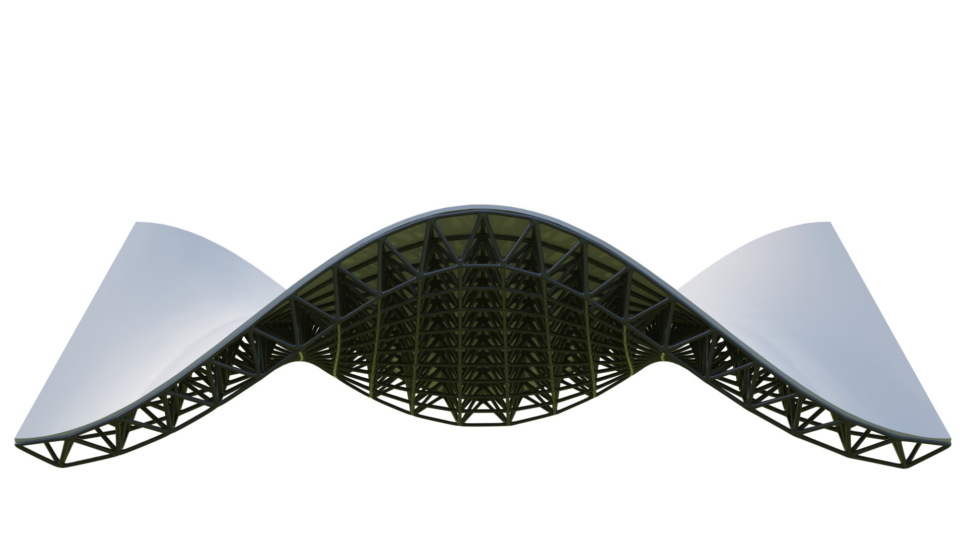 3D Model Wavy Space Truss System 01 - TurboSquid 2258863