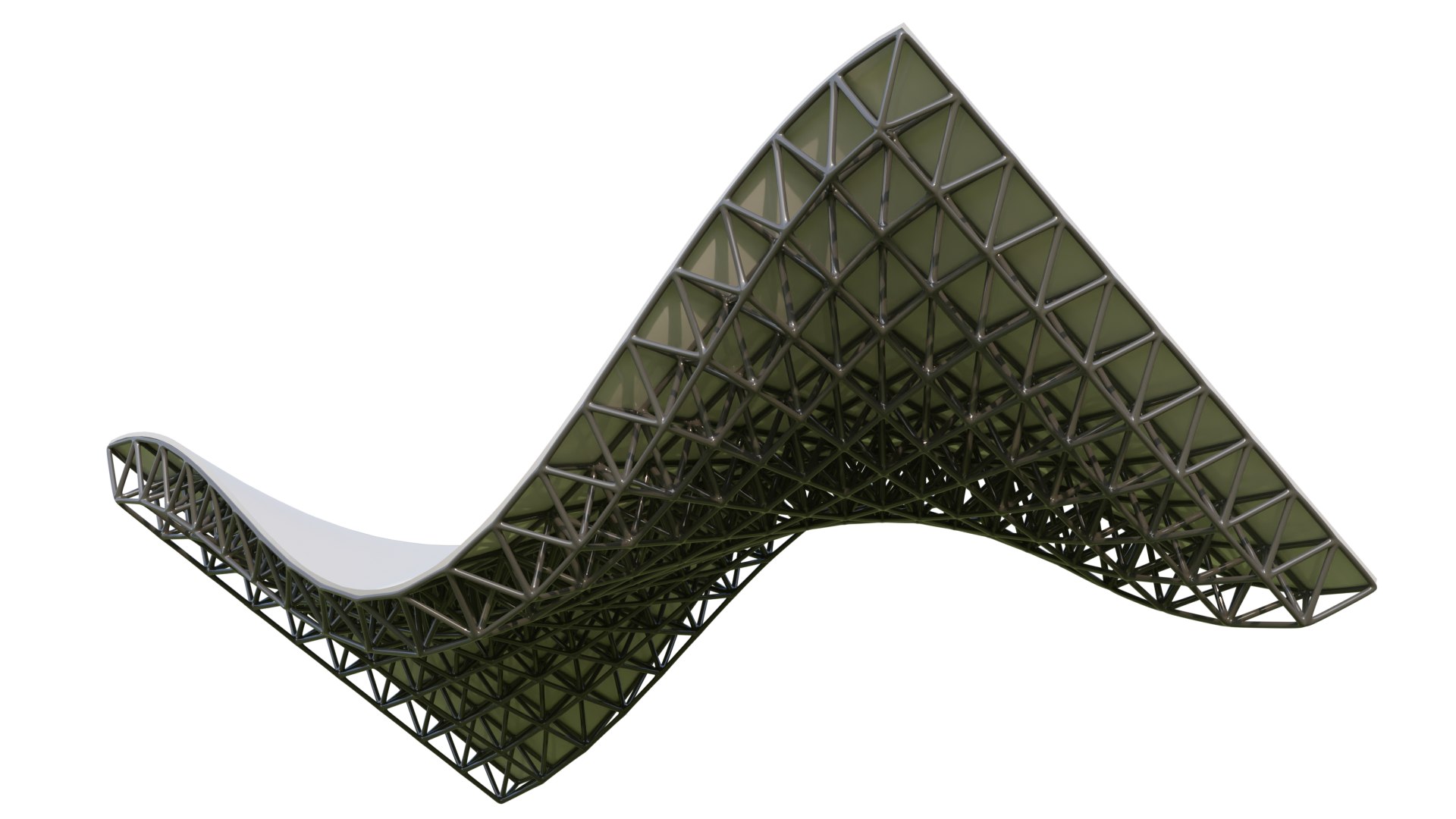 3D Model Wavy Space Truss System 01 - TurboSquid 2258863