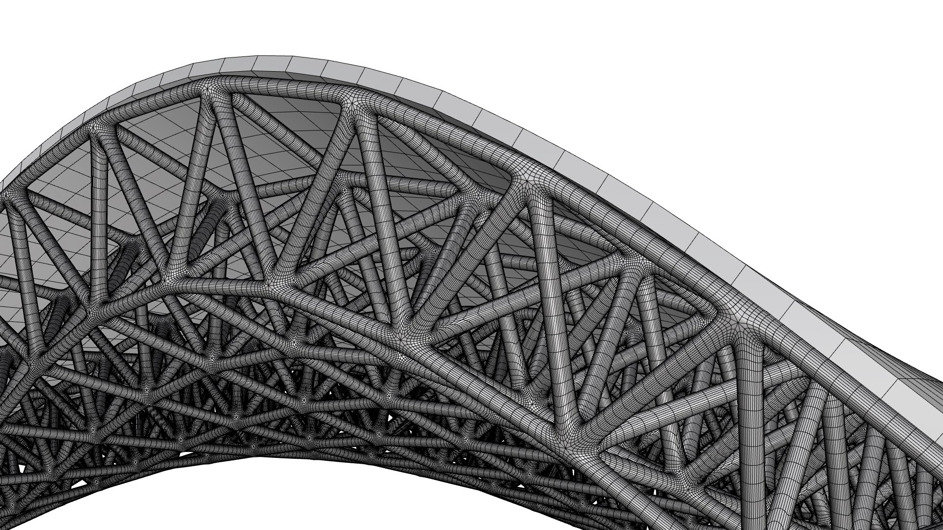 3D Model Wavy Space Truss System 01 - TurboSquid 2258863