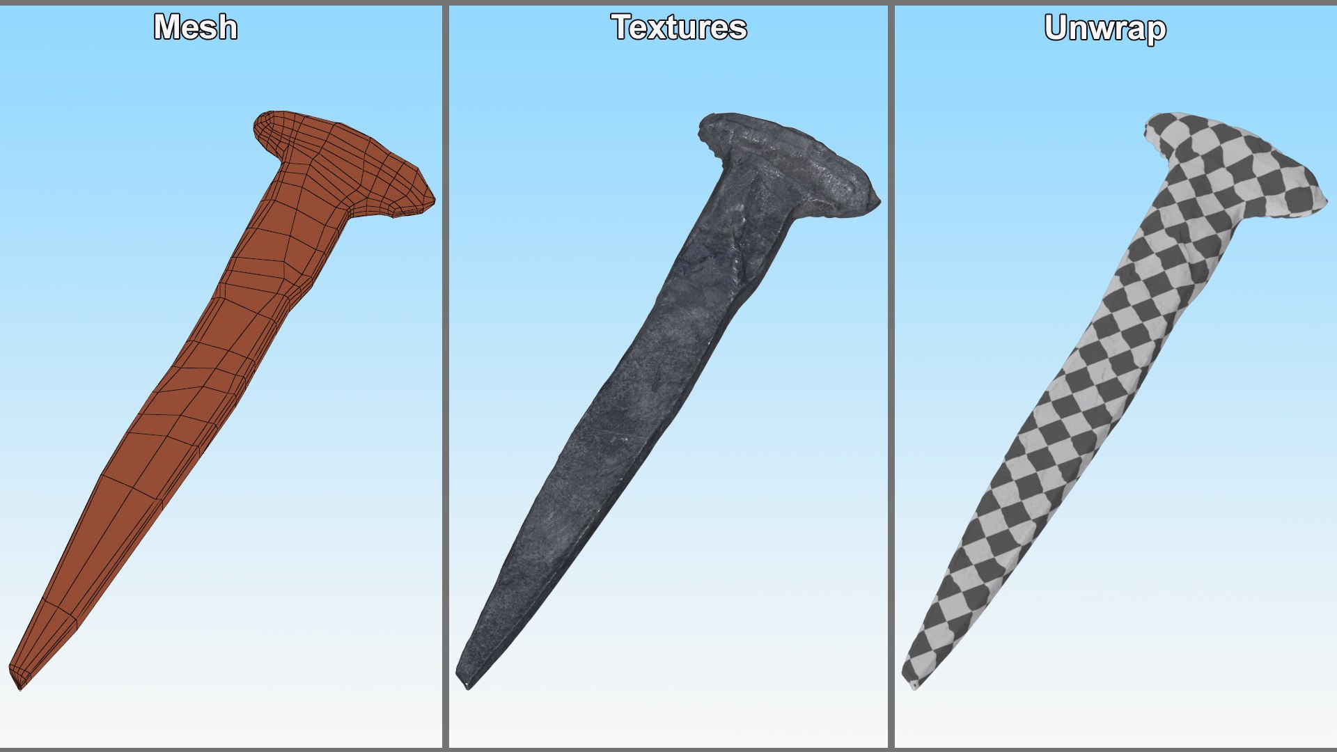 3D Forged Iron Nail - TurboSquid 2212735