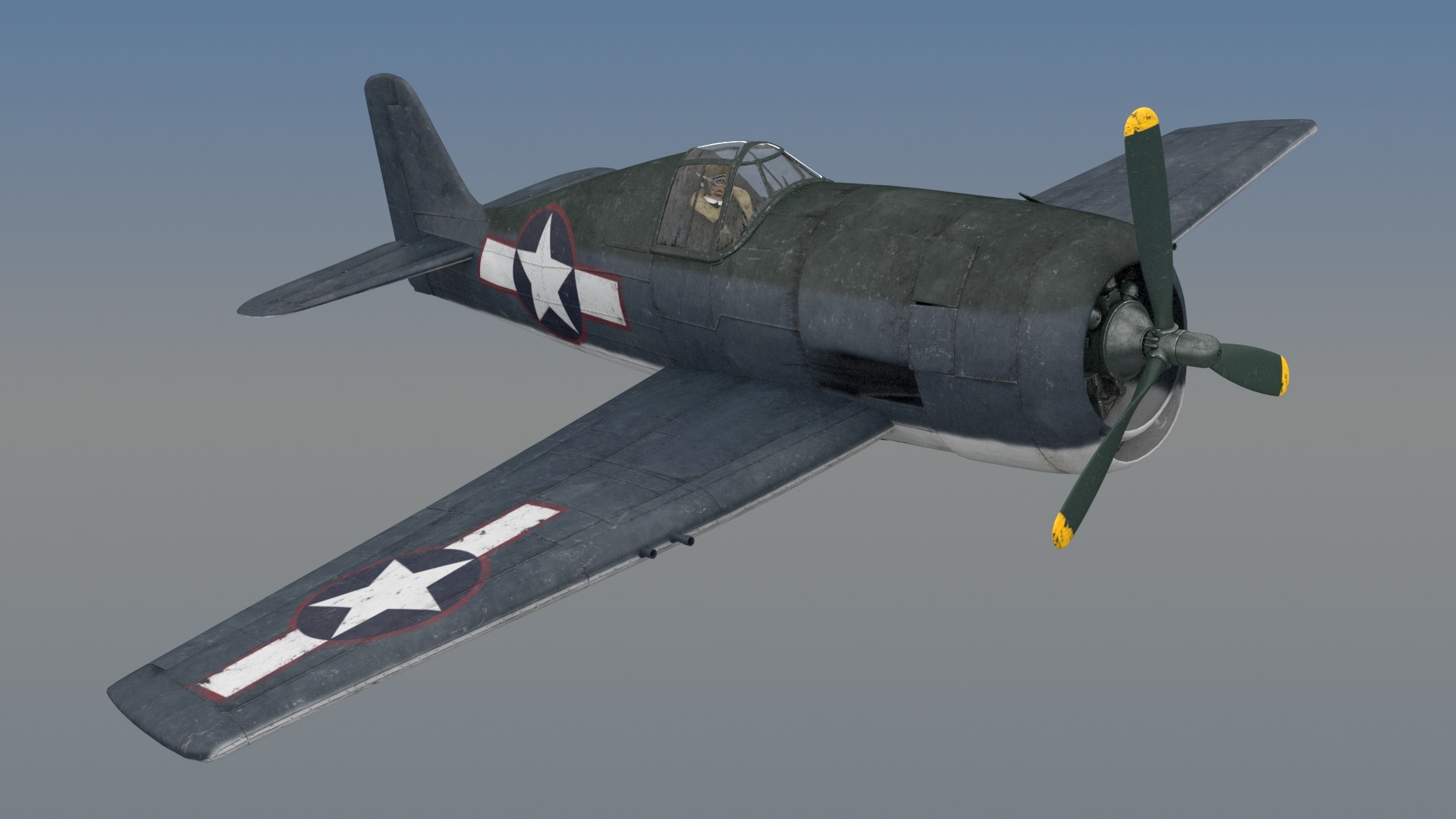 Grumman F6f Hellcat 3d Max