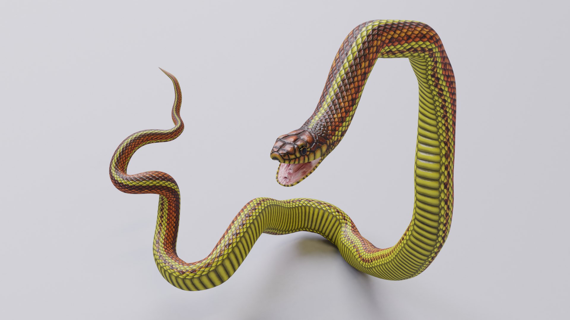 3D Yellow Snake - Rigged Model - TurboSquid 1774482