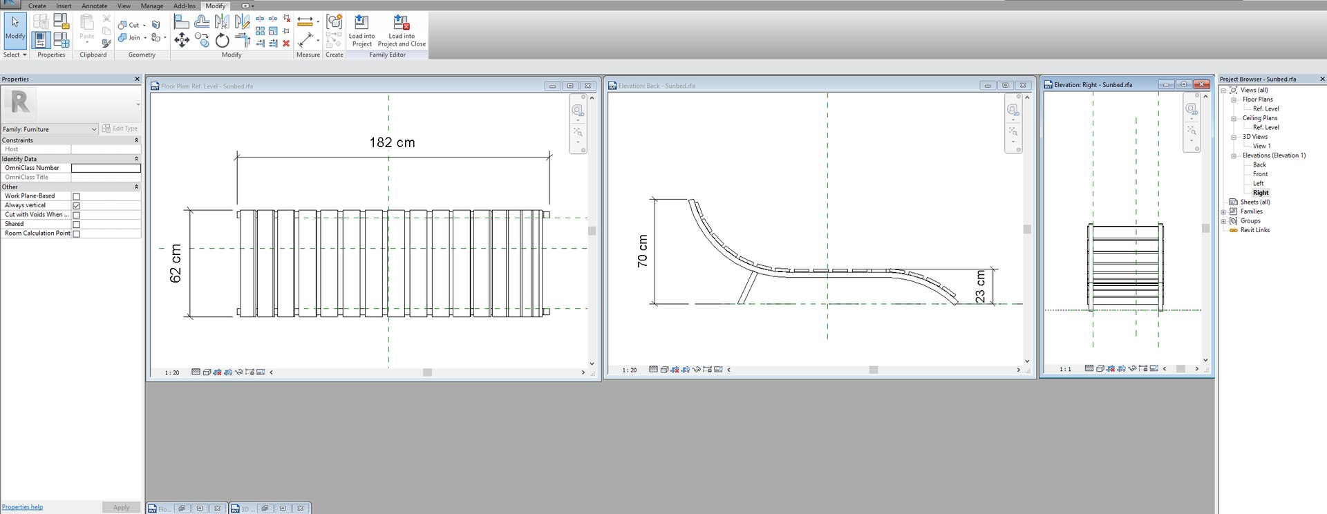 3D Revit Sunbed Model - TurboSquid 1230148