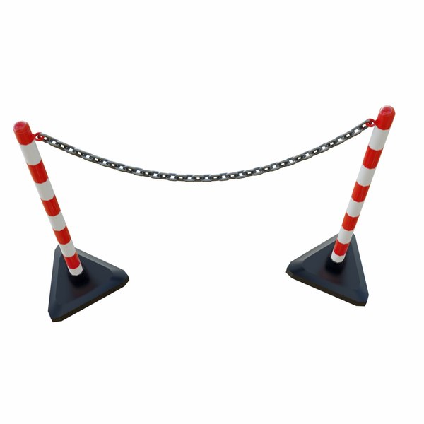 3D traffic barrier chain - TurboSquid 1632691