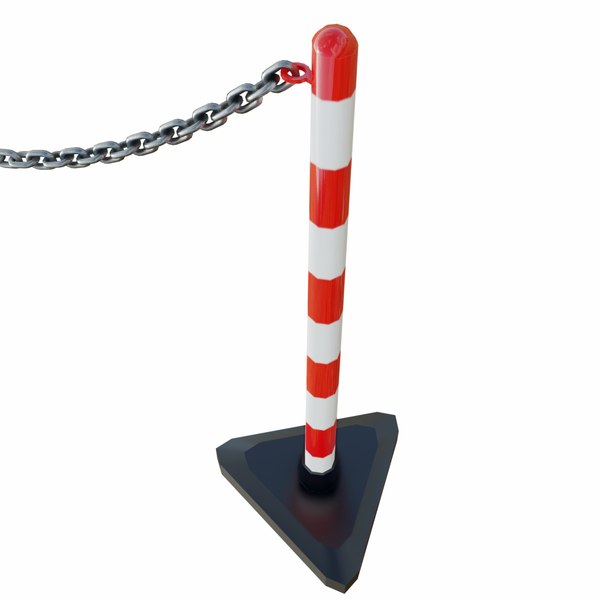 3D traffic barrier chain - TurboSquid 1632691