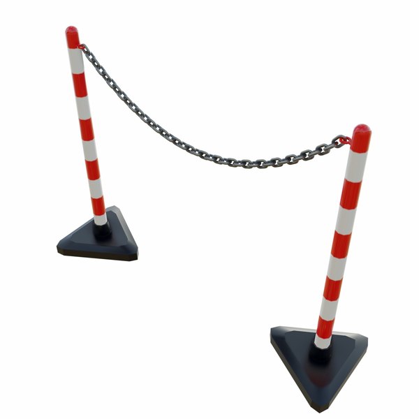 3D traffic barrier chain - TurboSquid 1632691