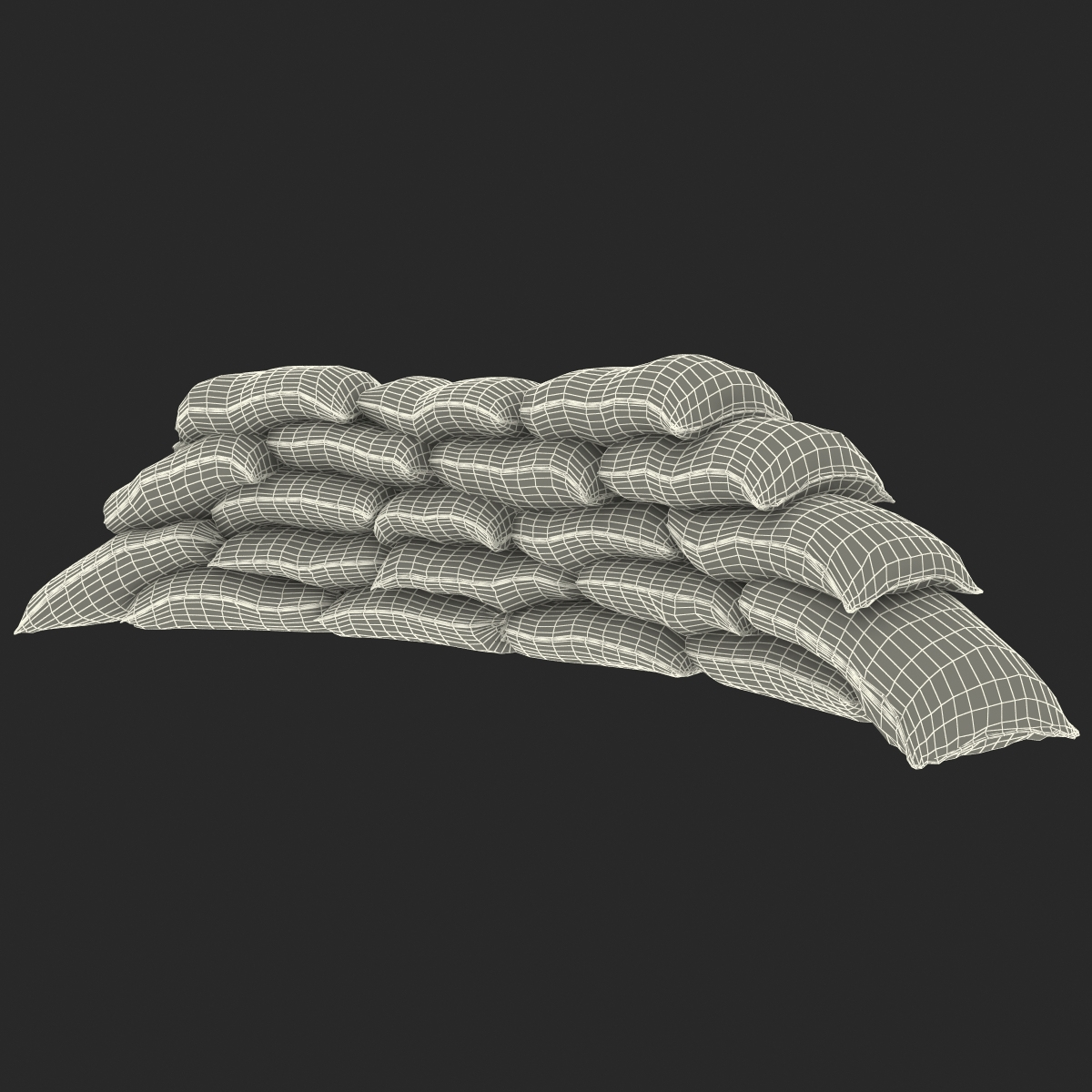 c4d sandbags barricade