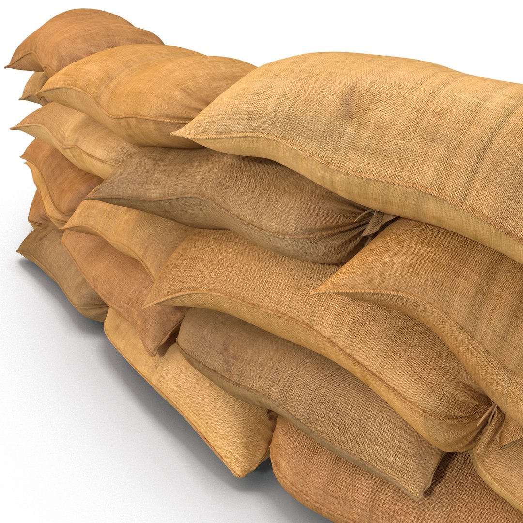 c4d sandbags barricade