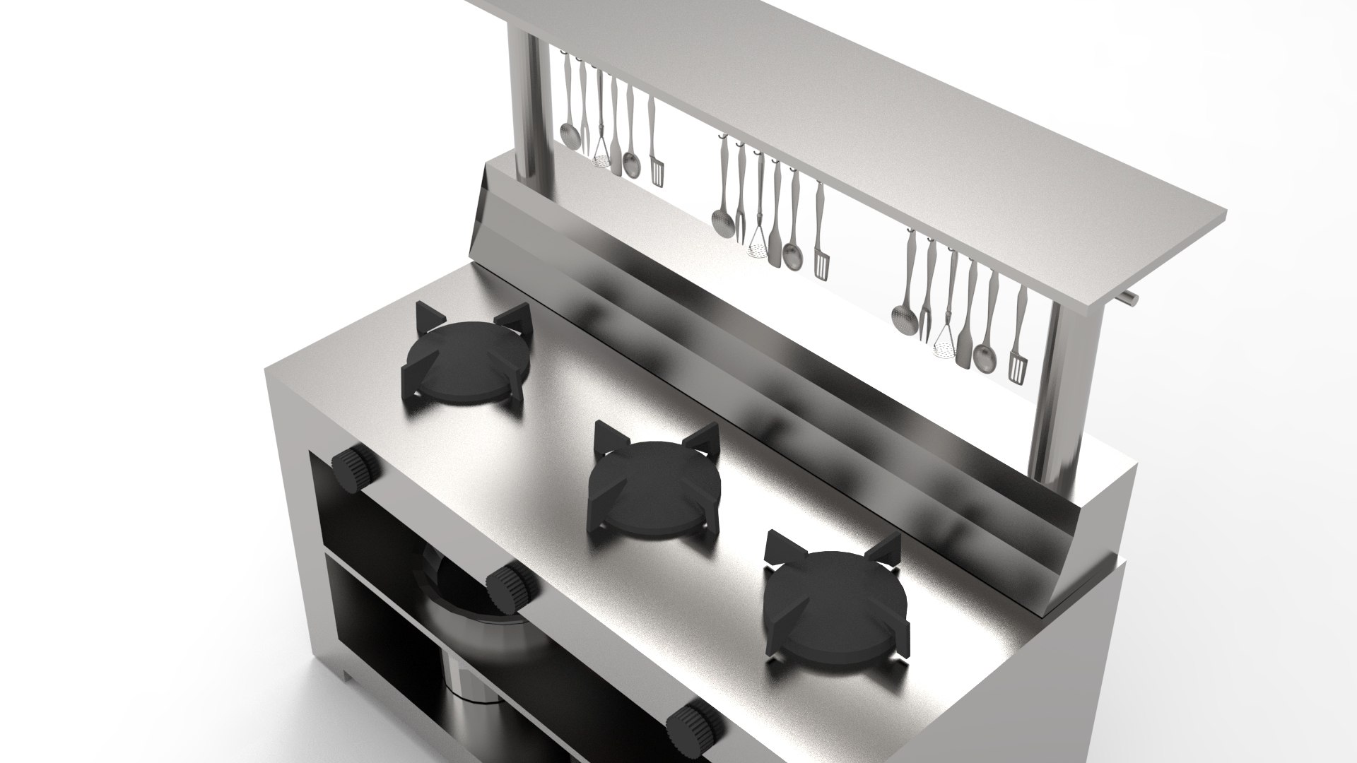 Commercial Burners Gas Stove - Cooking Range 3D Model - TurboSquid 2099188