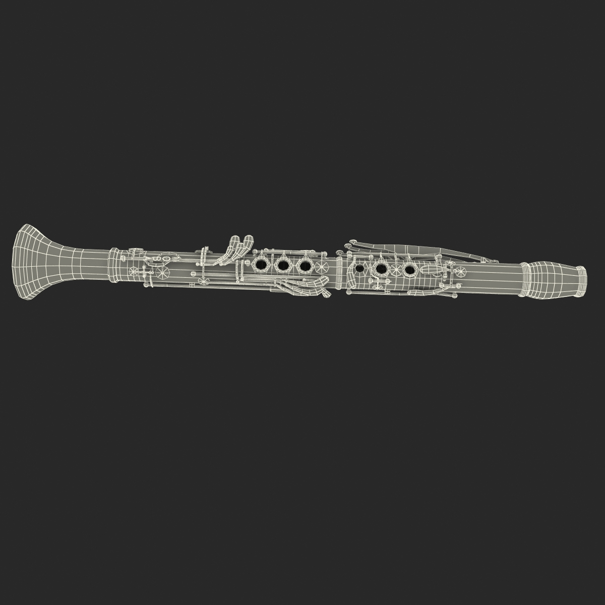 3d clarinet musical instrument model