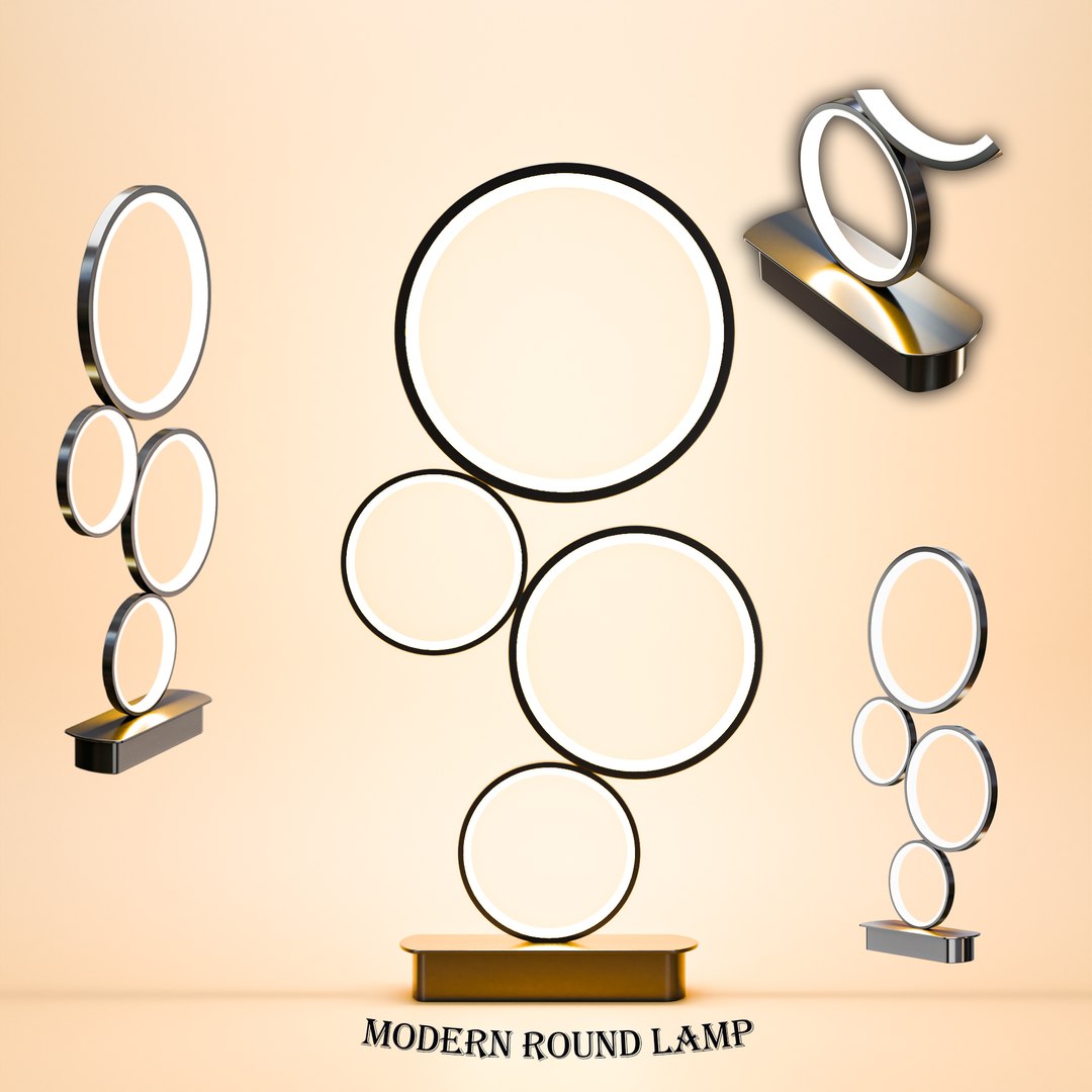 3D Modern Round Lamp Model - TurboSquid 2181286