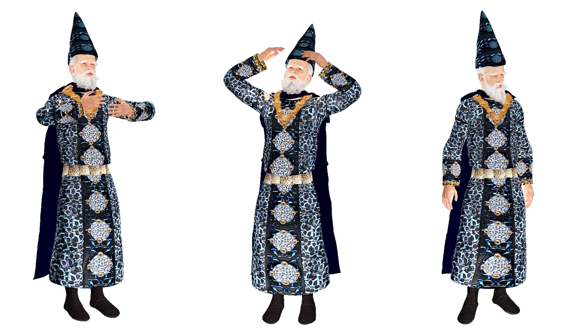 3D Realistic Rigged Medieval Old Man-Kingdom Character 3D Model Model ...