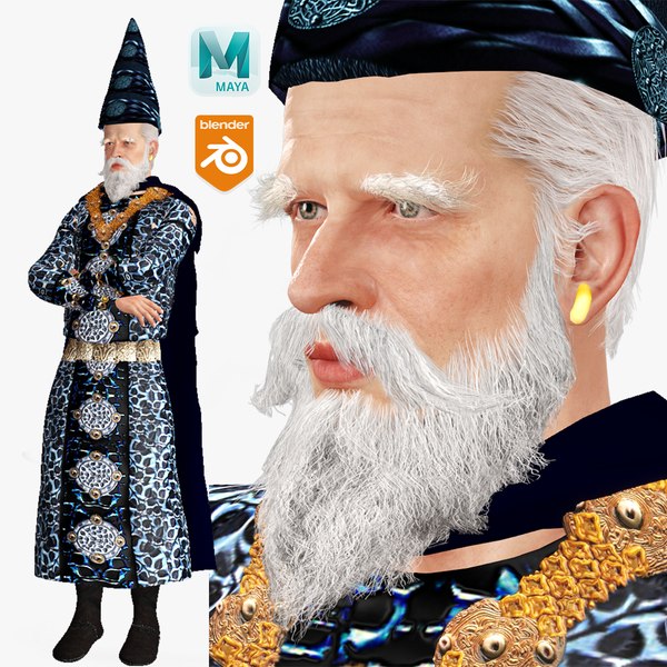 modelo 3d Modelo 3D de personaje del Reino del anciano medieval ...