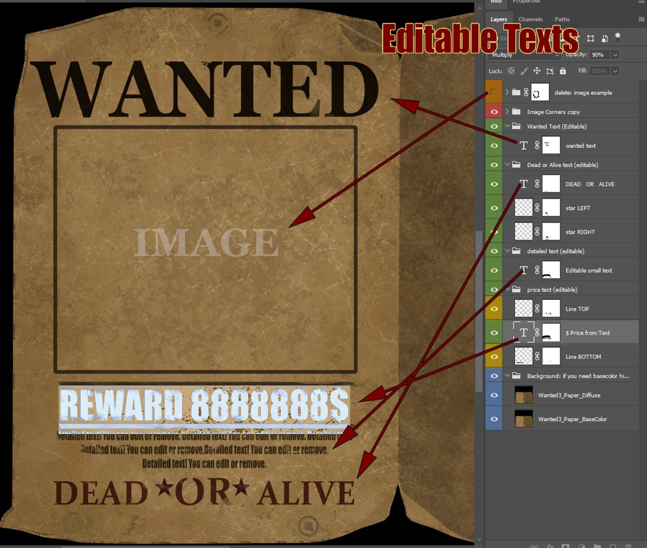 Wanted Poster Editable 3D Model - TurboSquid 1326605
