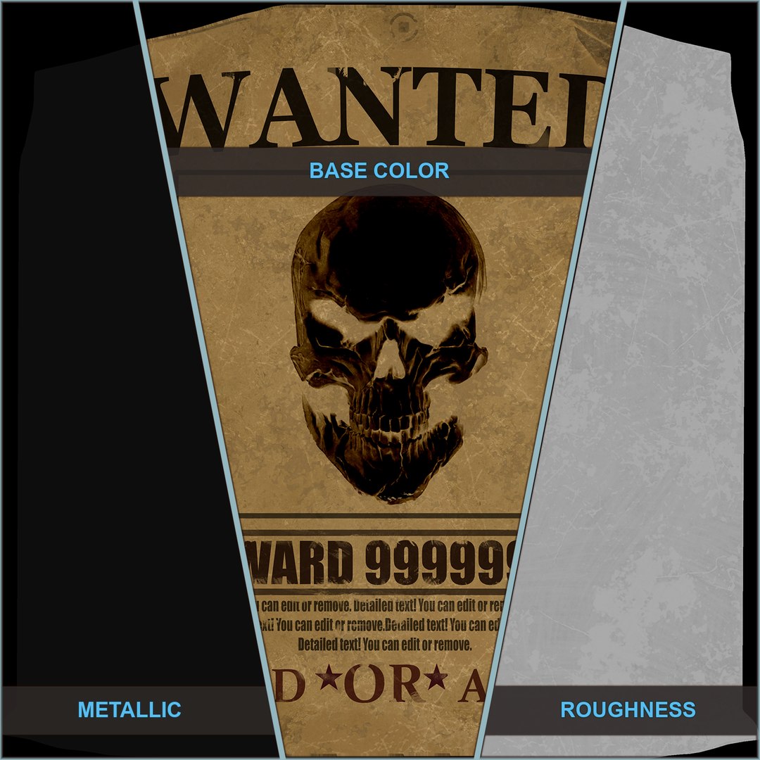 Wanted Poster Editable 3D Model - TurboSquid 1326605