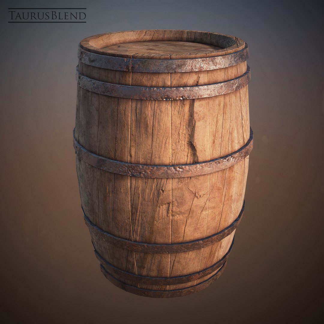 3d Model Old Wooden Barrel