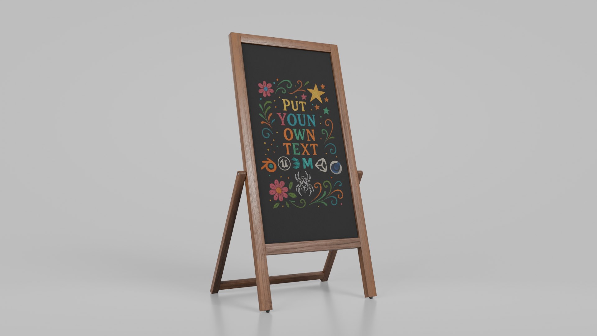 3D Customizable Double-Sided Chalkboard Signs Model - TurboSquid 2406766